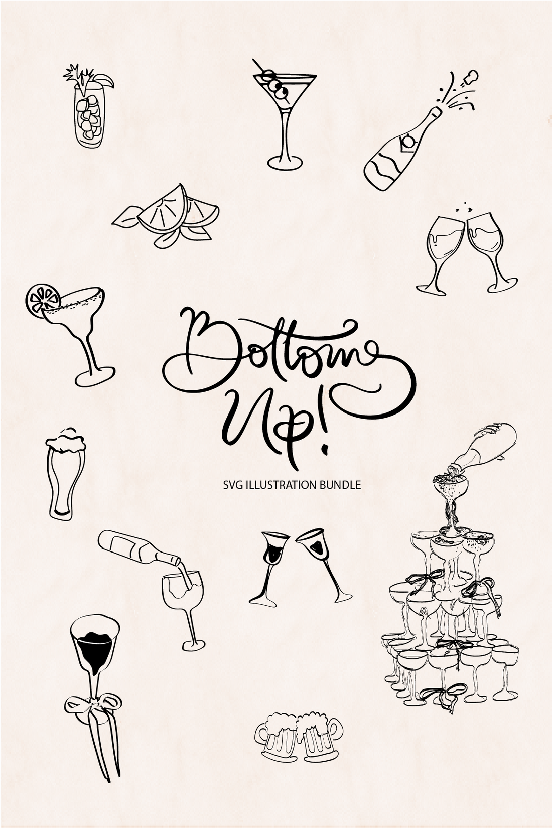 Bottoms Up Illustrations SVG Bundle – Sign Hustle Co