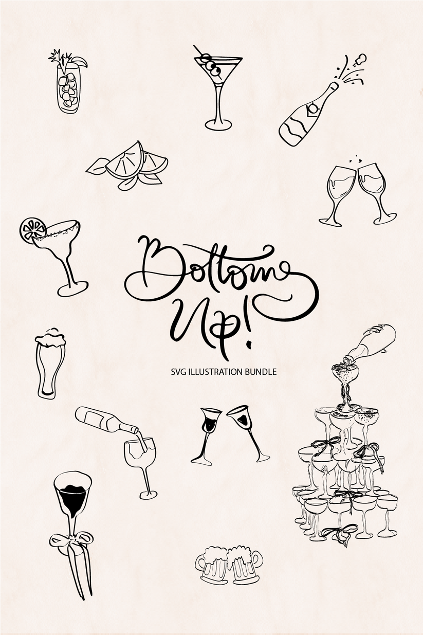 Bottoms Up Illustrations SVG Bundle – Sign Hustle Co